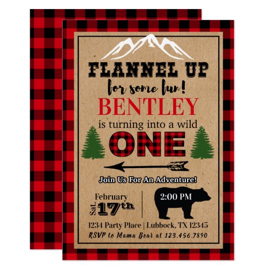Buffalo Plaid Birthday Invitation | Zazzle.com