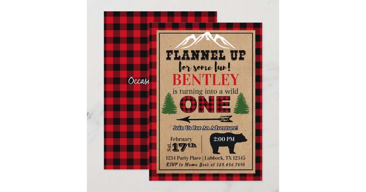 Buffalo Plaid Birthday Invitation | Zazzle