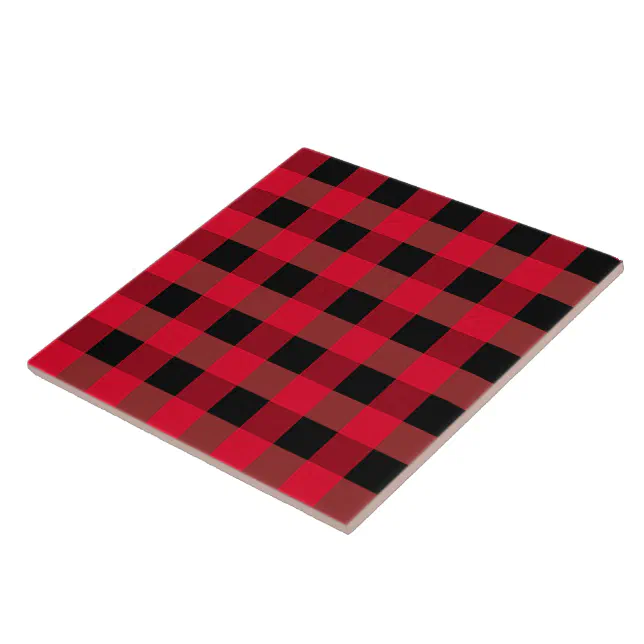 Buffalo plaid ceramic tile | Zazzle