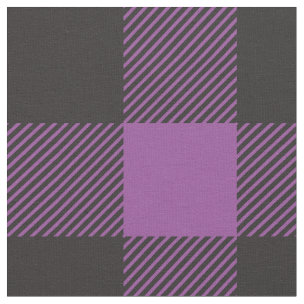 Rustic Purple and Black Buffalo Plaid Fabric | Zazzle