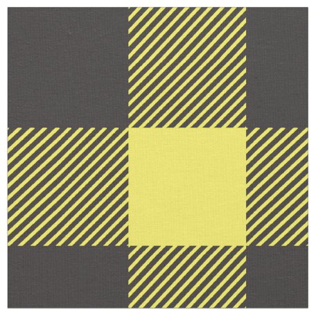 Yellow Buffalo Check Pattern Fabric | Zazzle