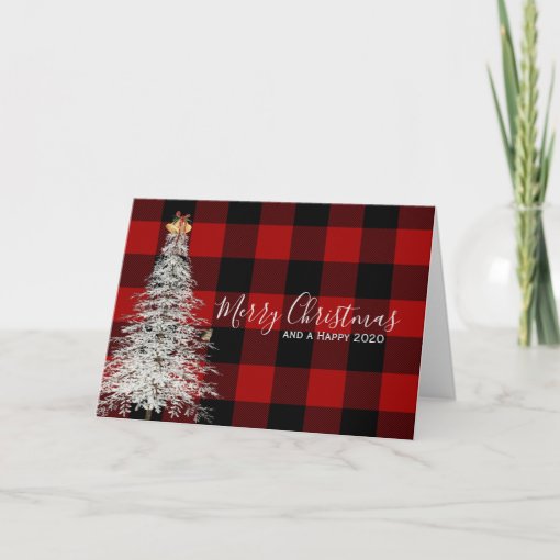 Buffalo plaid Christmas Card | Zazzle