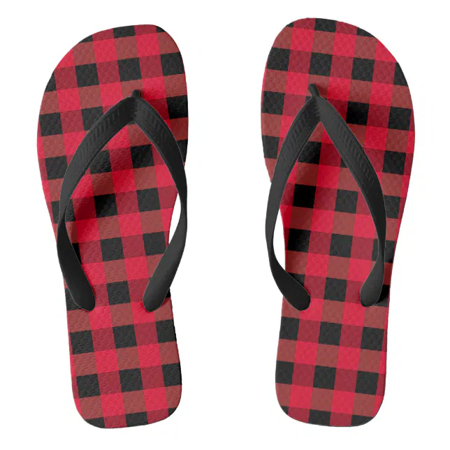 Buffalo plaid flip flops | Zazzle