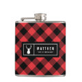Buffalo Plaid Groomsman Flask | Zazzle