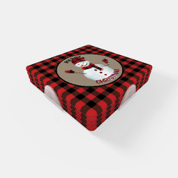 Buffalo Plaid Images Christmas Coaster Set | Zazzle