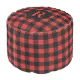 Buffalo Plaid in Black with Editable Background Pouf | Zazzle