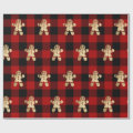 Buffalo Plaid Lomberjack Gold Gingerbread Black Wrapping Paper | Zazzle