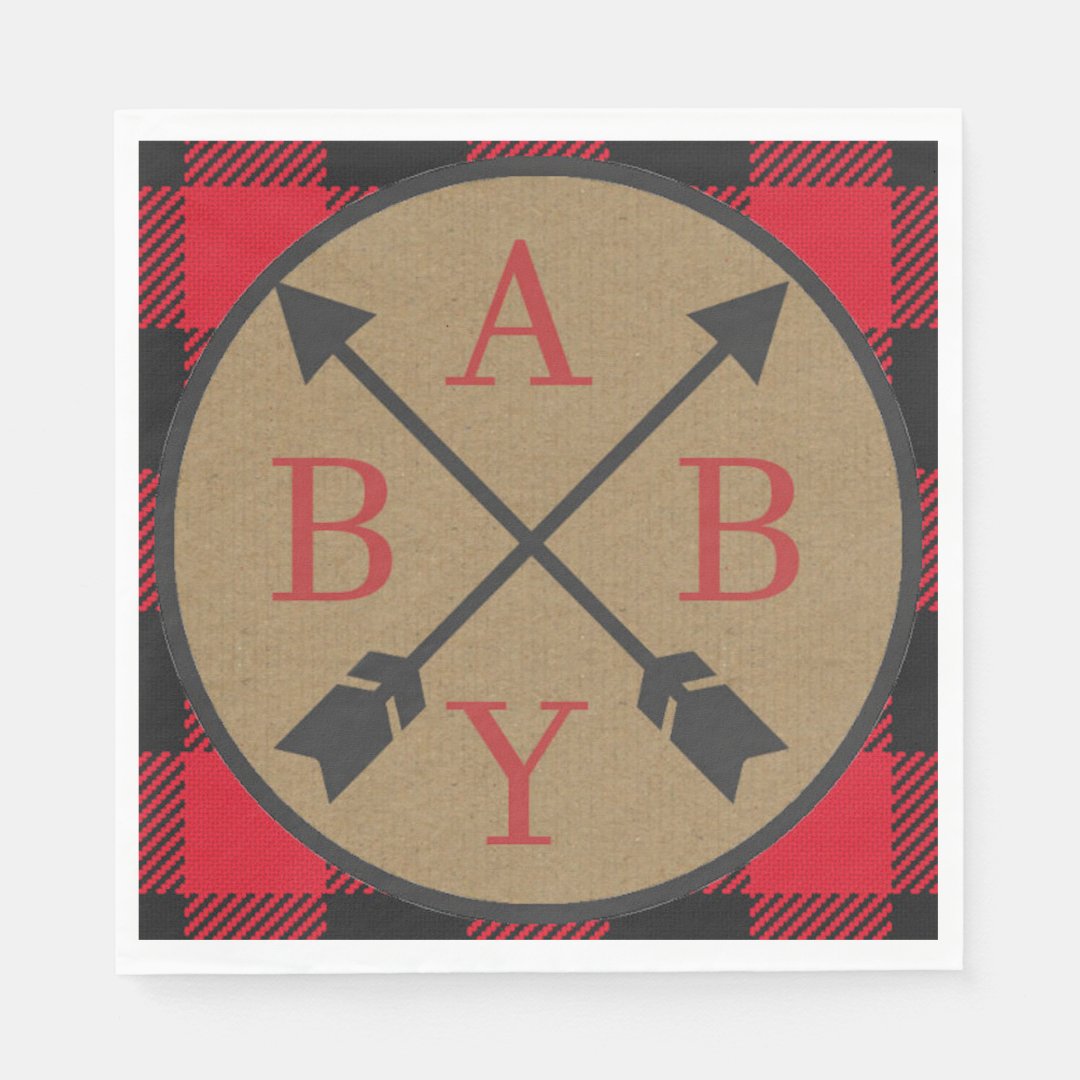 Buffalo Plaid Lumberjack Baby Shower Napkin | Zazzle