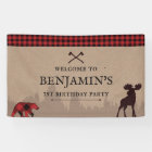 Lumberjack Buffalo Plaid Baby Shower Banner | Zazzle.com