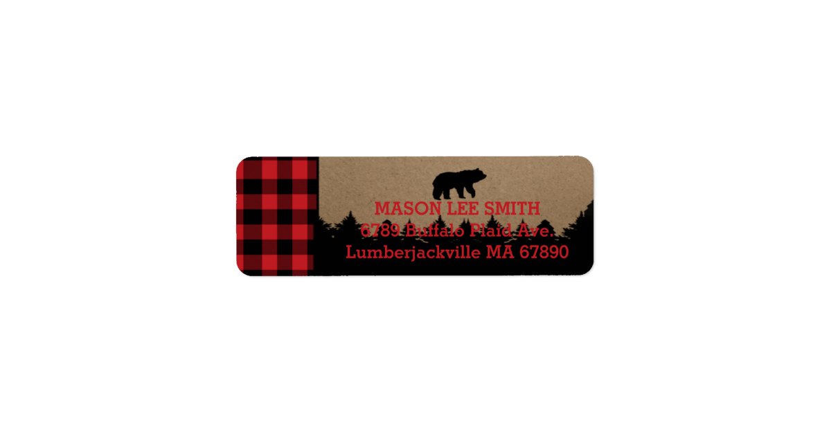 Buffalo Plaid Lumberjack Return Address Labels | Zazzle