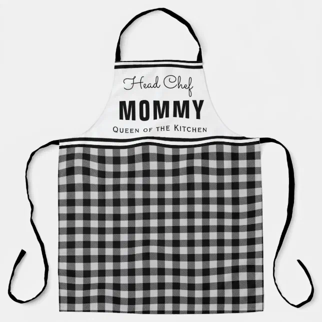 Buffalo Plaid Modern Mommy Chef Personalized Apron | Zazzle