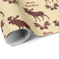 Buffalo Plaid Moose Pattern Christmas Wrapping Paper | Zazzle