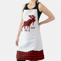 Buffalo Plaid Moose Personalized Apron | Zazzle