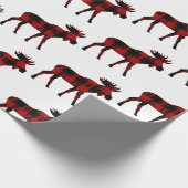 Buffalo Plaid Moose Wrapping Paper | Zazzle