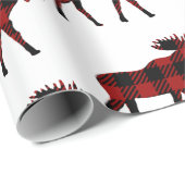 Buffalo Plaid Moose Wrapping Paper | Zazzle