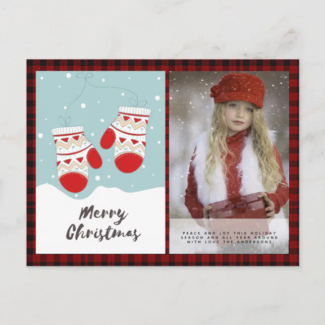 Buffalo Plaid Photo Christmas New Year Folk Art 2 Postcard | Zazzle Buffalo Plaid Photo Christmas New Year Folk Art 2 Postcard | Zazzle