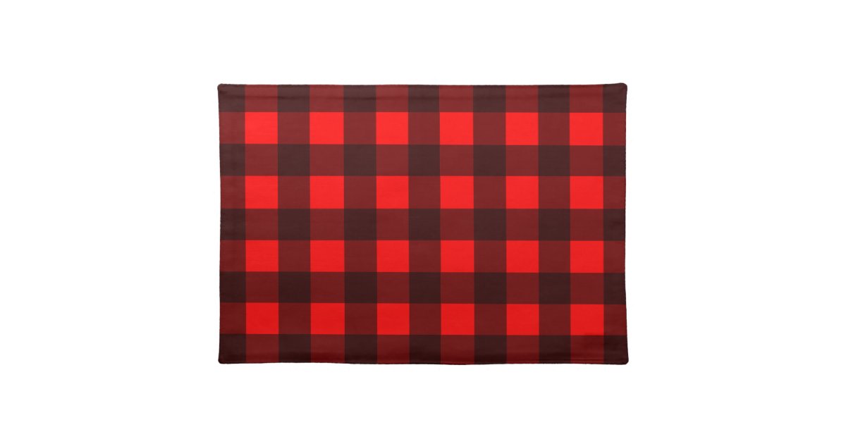 Buffalo Plaid Placemats, Red and Black Check Cloth Placemat | Zazzle