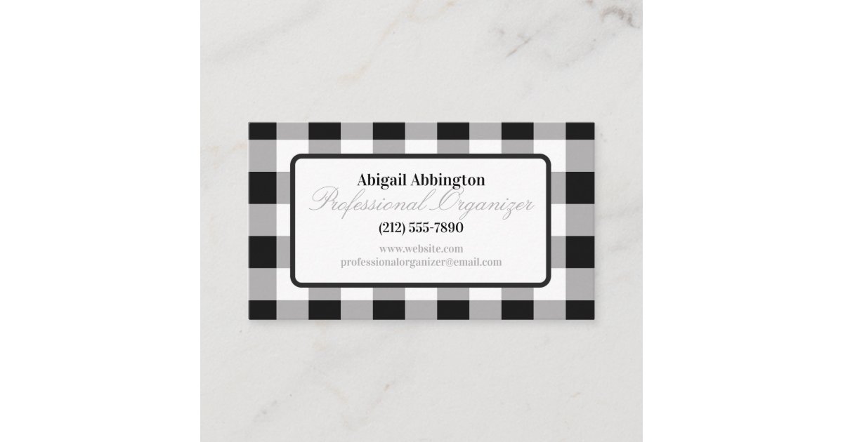 Buffalo Plaid Professional Organizer Business Card | Zazzle