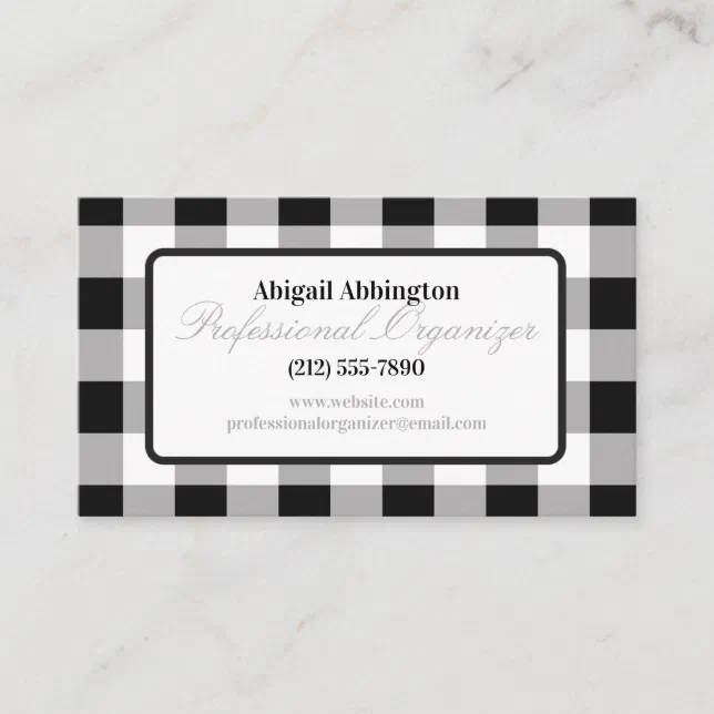 Buffalo Plaid Professional Organizer Business Card | Zazzle
