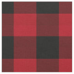 Rustic Red | Black Buffalo Check Plaid Pattern Fabric | Zazzle.com