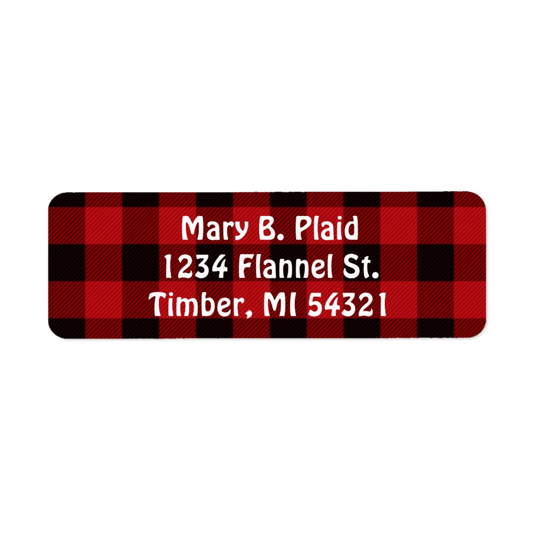 Buffalo Plaid Return Address Labels | Zazzle