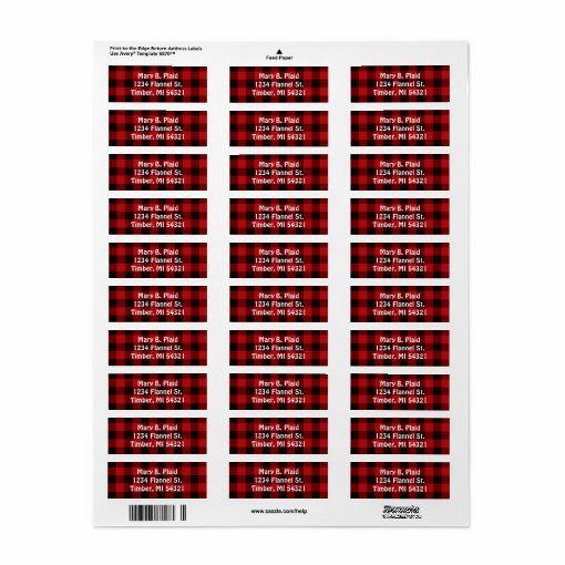 Buffalo Plaid Return Address Labels | Zazzle
