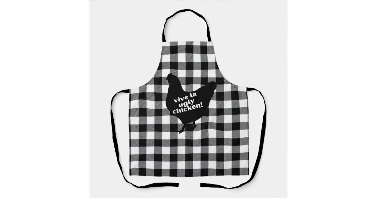 Buffalo Plaid Ugly Chicken Apron | Zazzle