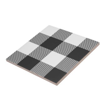 Buffalo Plaid White Tartan Plaid Pattern Ceramic Tile | Zazzle
