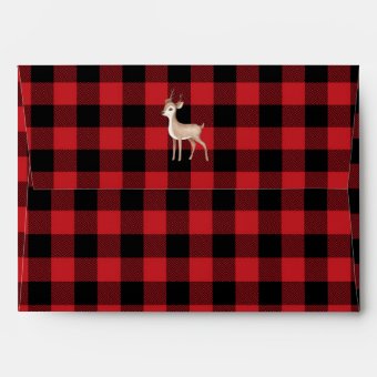 Buffalo Plaid Woodland 5x7 Card or Invite envelope | Zazzle