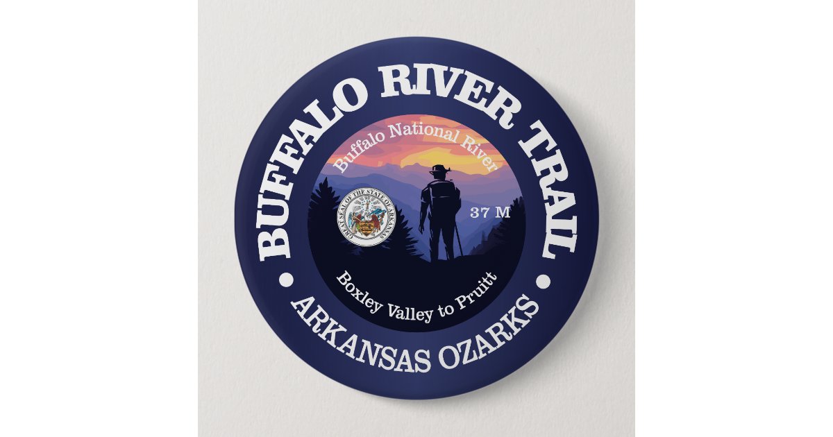 Buffalo River Trail (rd2) Button | Zazzle