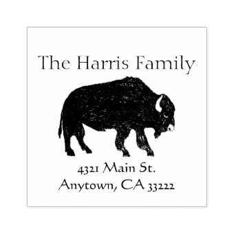 Buffalo Silhouette Personalized Rubber Stamp | Zazzle