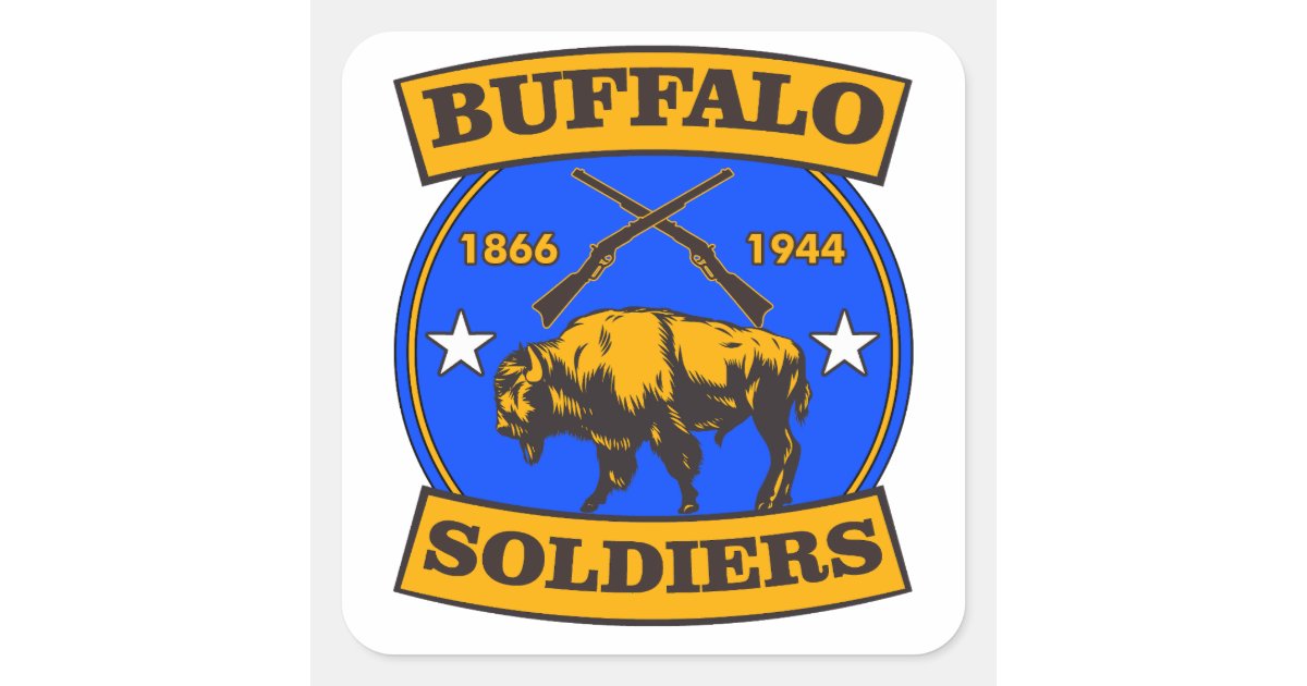 BUFFALO SOLDIERS CIVIL WAR LOGO SQUARE STICKER | Zazzle