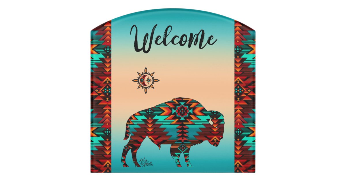 Buffalo Welcome Door Sign | Zazzle