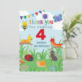 Bug Birthday Cute Thank You Card | Zazzle