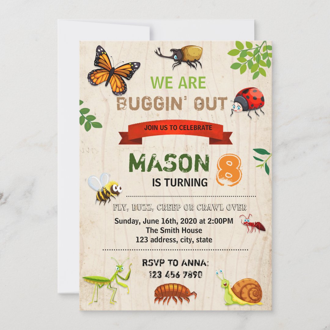 Bug Birthday Invitation | Zazzle