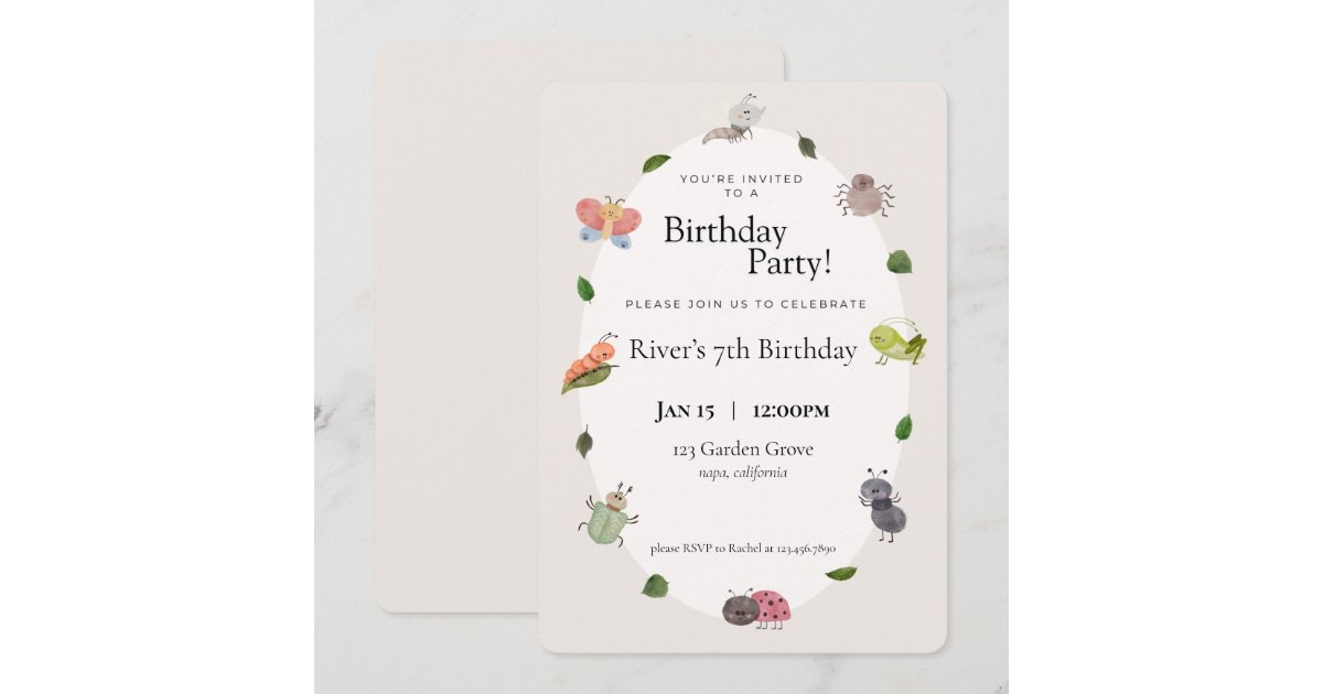 Bug Birthday Party Invitation | Zazzle