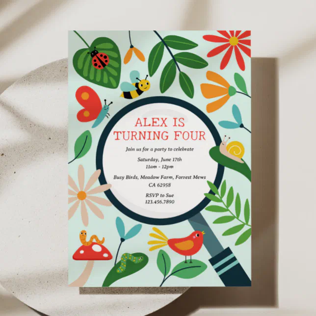 Bug Birthday Party Invitation | Zazzle