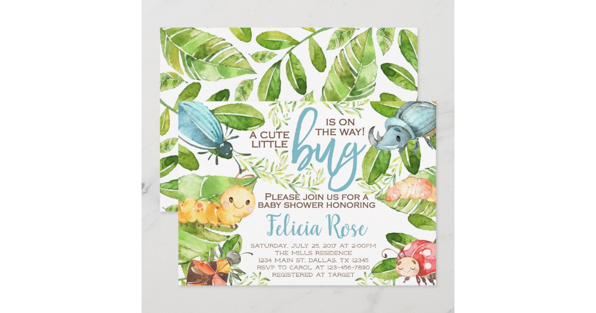 Bug Insect Baby Shower Invitation Invite | Zazzle