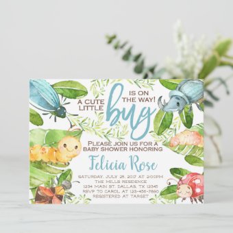 Bug Insect Baby Shower Invitation Invite | Zazzle