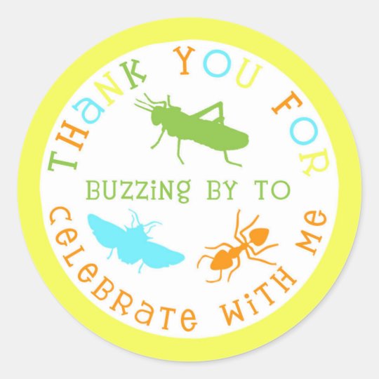Bug Insect Birthday Party Thank You Stickers | Zazzle.com