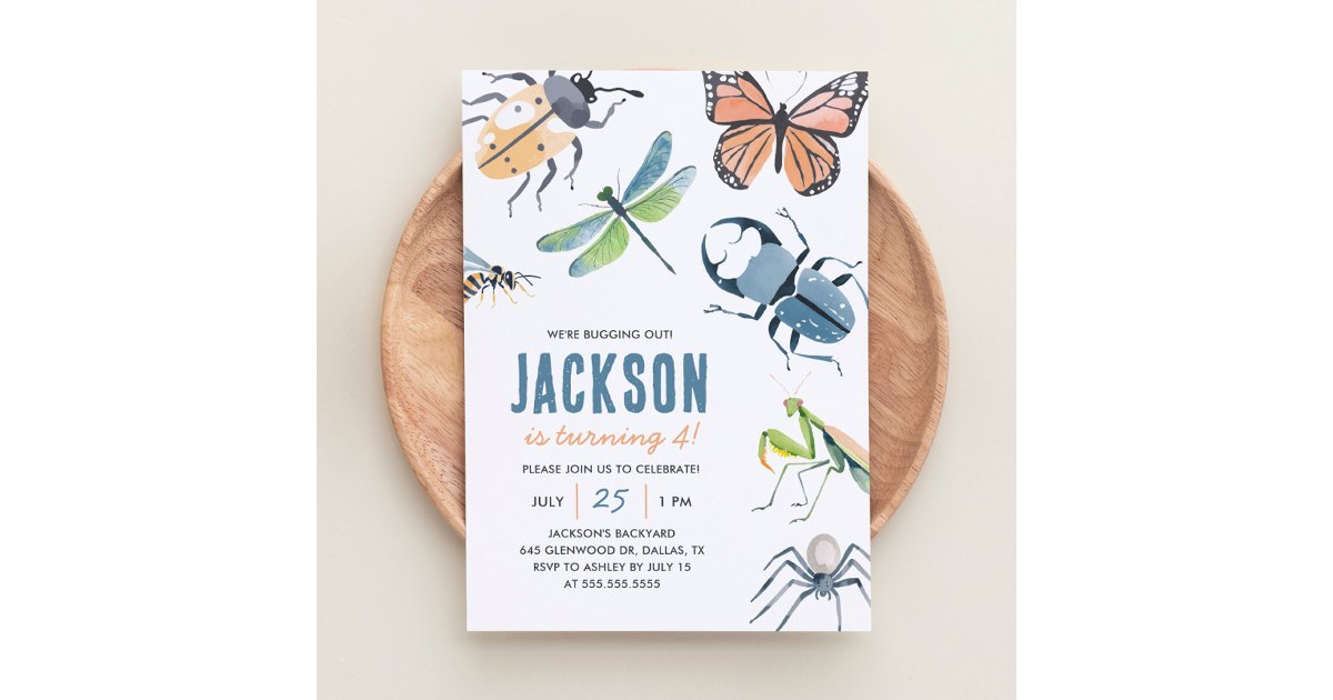 Bug Insect Boy Birthday Invitation | Zazzle