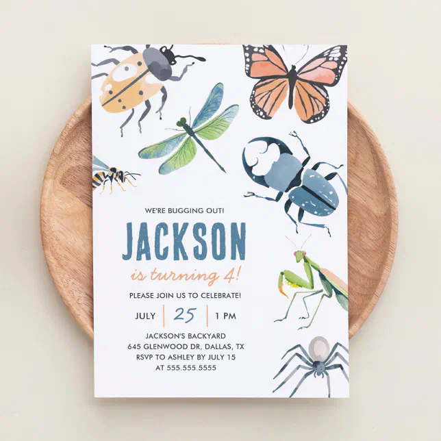 Bug Insect Boy Birthday Invitation | Zazzle