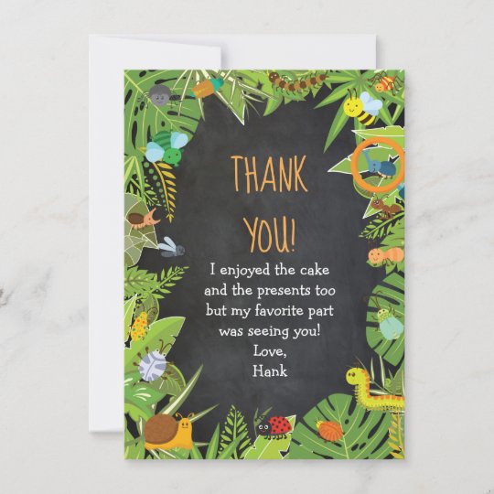 Bug Insect Thank You Cards Chalkboard | Zazzle.com