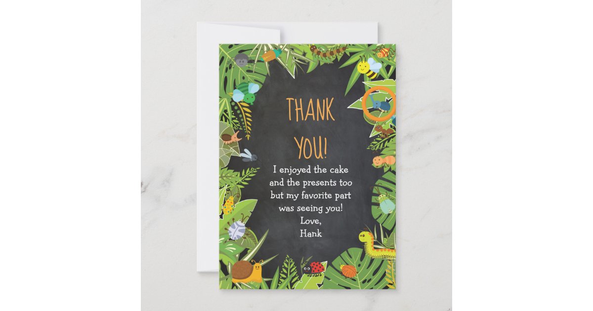 Bug Insect Thank You Cards Chalkboard | Zazzle.com