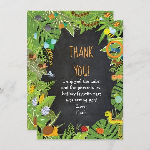 Bug Insect Thank You Cards Chalkboard | Zazzle