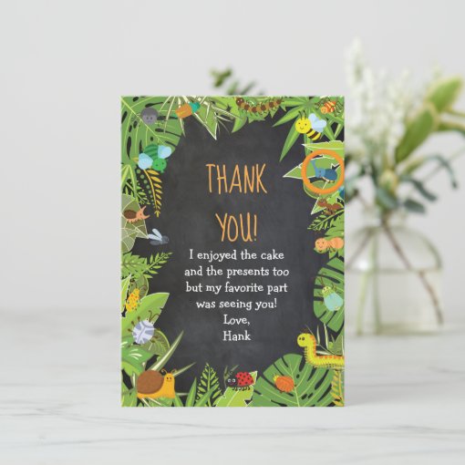Bug Insect Thank You Cards Chalkboard | Zazzle