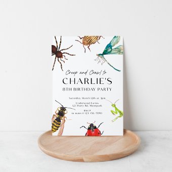 Bug Invitation, Outdoor Birthday, Bug Party, Creep Invitation | Zazzle