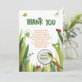 Bug Thank You Card Birthday Insert Card Insects | Zazzle