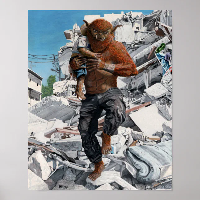 Bugbear Hero Child Rescue Fantasy Wall Art Print | Zazzle