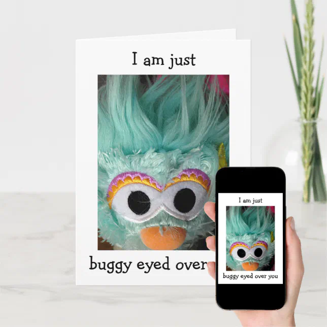 BUGGED EYED GREEN MONSTER HAPPY BIRTHDAY CARD | Zazzle